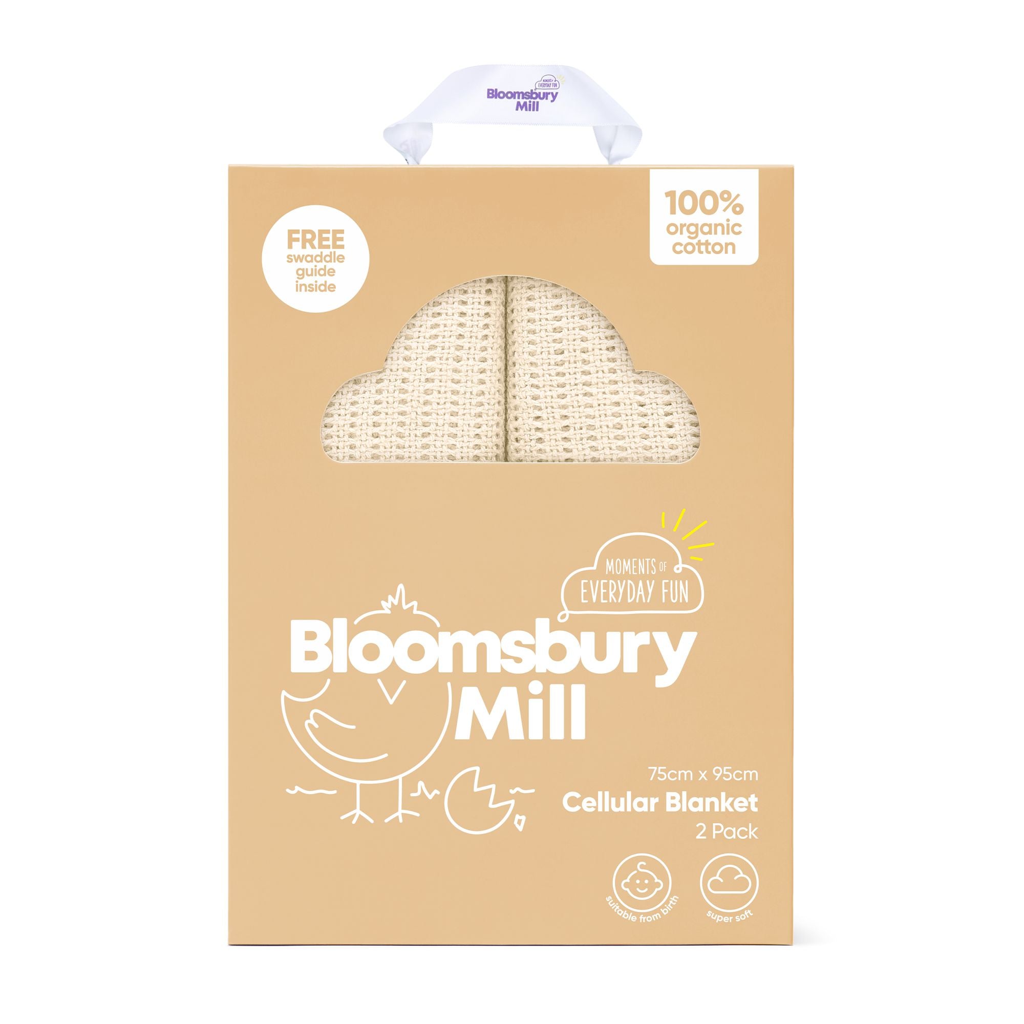 Organic Cotton Cellular Blankets - Cream – Bloomsbury Mill Ltd